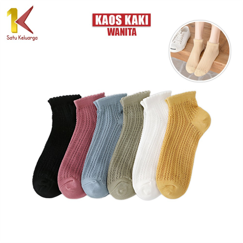 Jual Satu Keluarga Kaos Kaki Wanita Motif Polos P252 Sock Pattern Garis Kaoskaki Pola Pendek ...