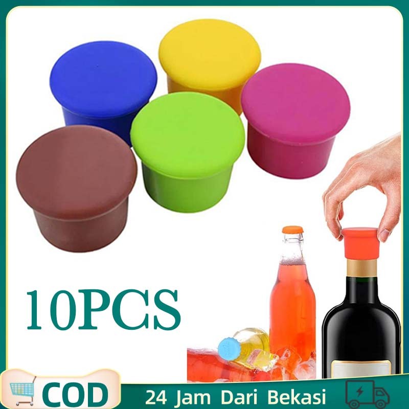 Jual 10pcs/1set Tutup Botol Silicone Tutup Botol Silikon Karet Tutup ...
