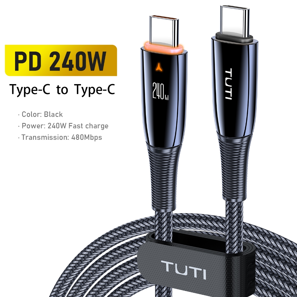 Jual TUTI Kabel Data Type C 240W 48V 1.2M Type C to Type C Kabel Data ...