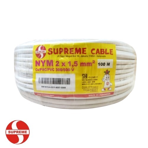 Jual KABEL LISTRIK METERAN NYM SUPREME 2X1.5 2X2.5 3X1.5 3X2.5 4X1.5 4X2.5 KABEL TUNGGAL KABEL ...
