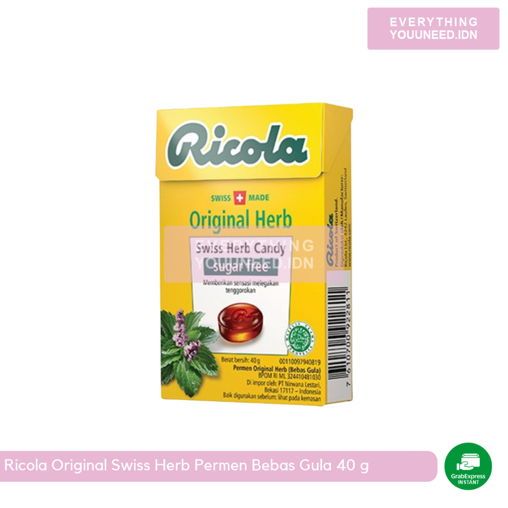 Jual Ricola Original Swiss Herb Permen Bebas Gula 40 g | Shopee Indonesia