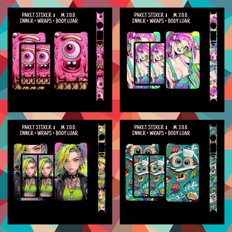 Jual BYHQ CUSTEM-STIKER LABEL M_2_O_O LENGKAP LAMINASI DOFF | Shopee ...