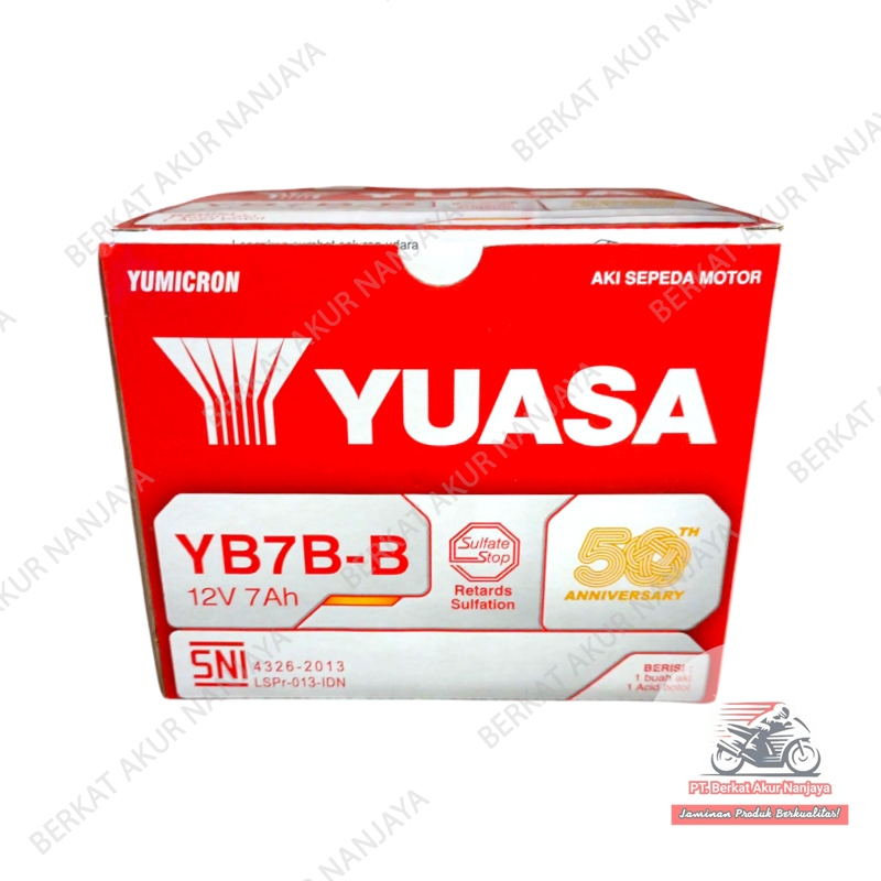 Jual YUASA Yumicron YB7B-B-BA 12V 7Ah aki motor | Shopee Indonesia
