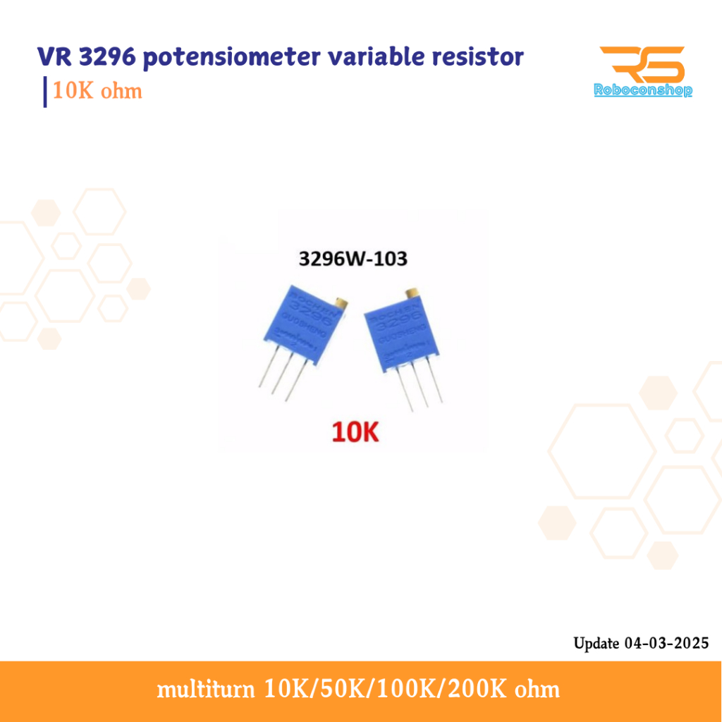 Jual VR 3296 potensiometer variable resistor multiturn 10K/50K/100K ...