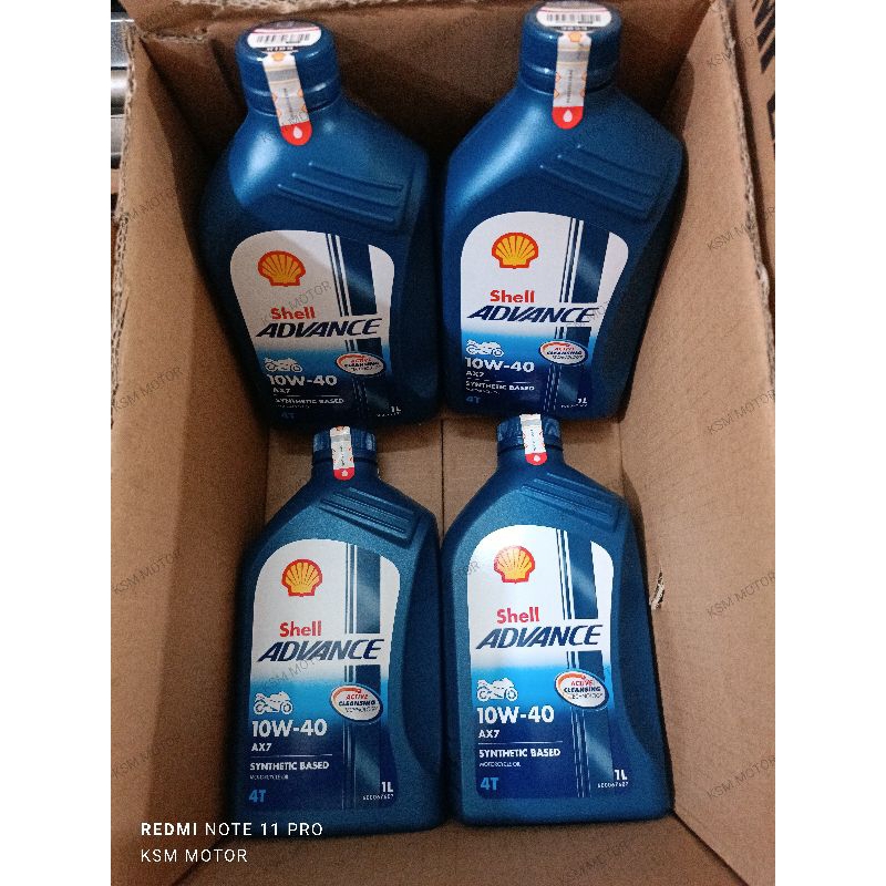 Jual OLI SHELL ADVANCE AX7 API SN JASO MB SAE 10W-40 1LITER 4T MOTOR ...