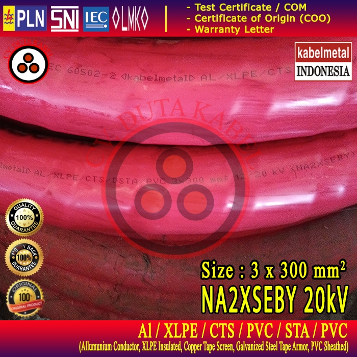 Jual Kabel NA2XSEBY 3x300 mm2 20kV METAL /3x300 mm/3 x 300 mm2/3 x 300 ...