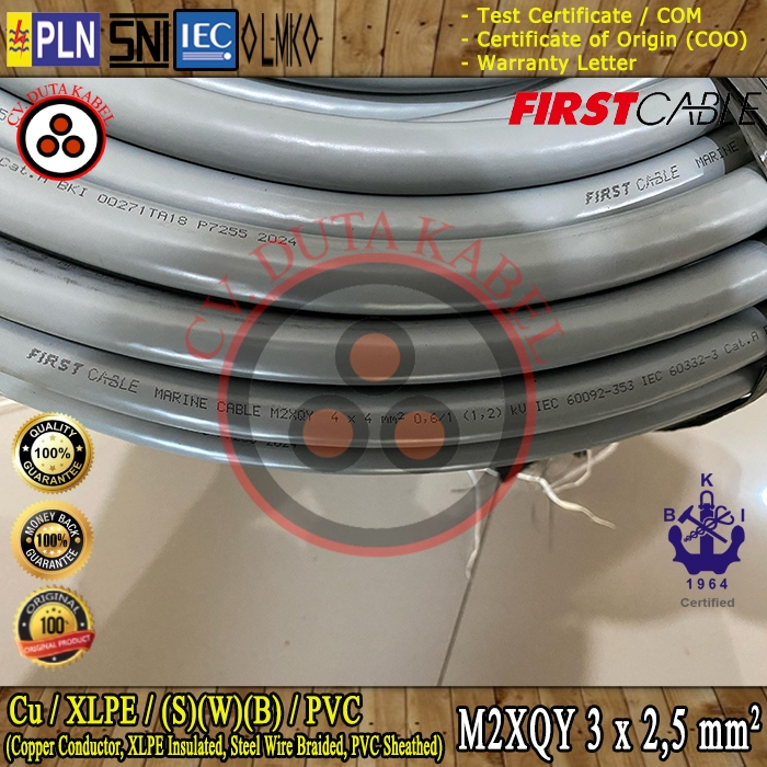 Jual Marine Cable - M2XQY 4x4 mm2 (Cu/XLPE/SWB/PVC) Grey / 4x4 mm / 4x4 ...