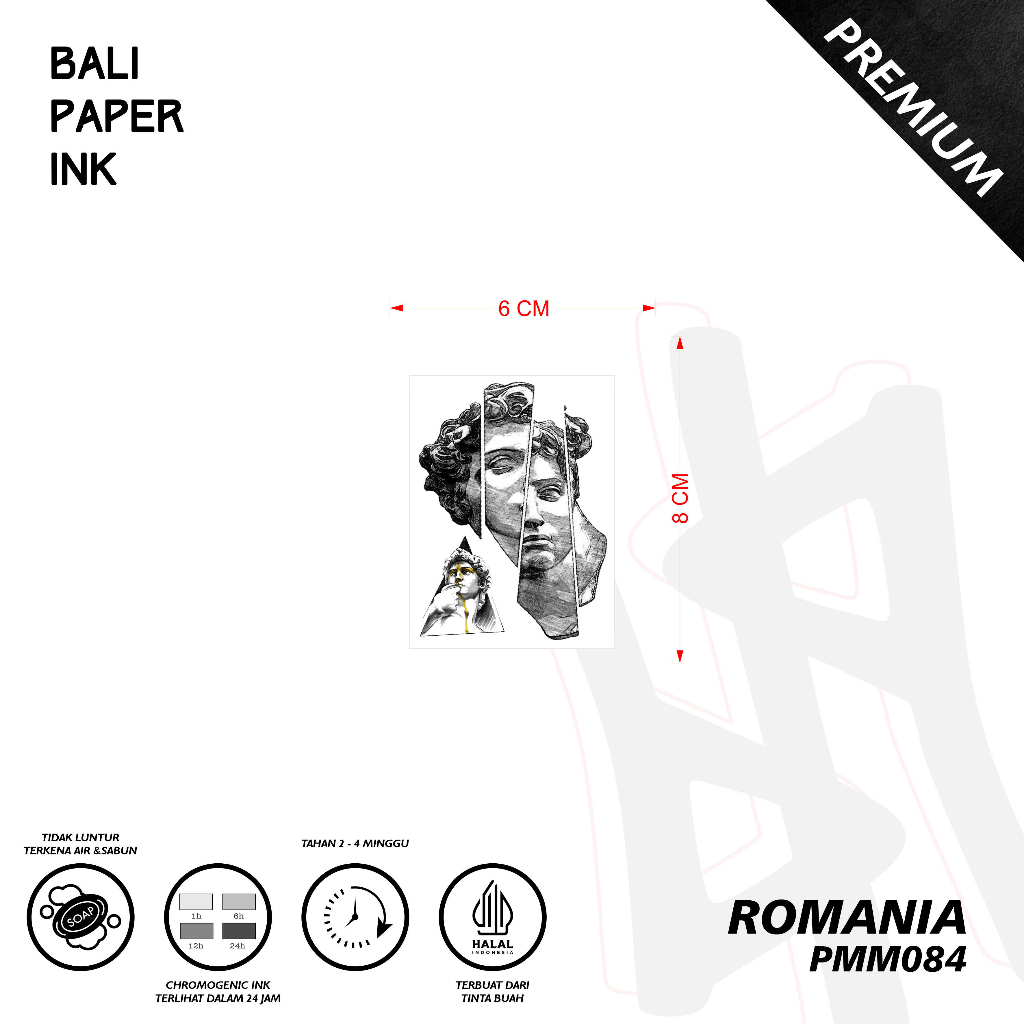 Jual Bali Paper Ink PMM084 Romania Fruit Ink Tatto Temporary Premium ...