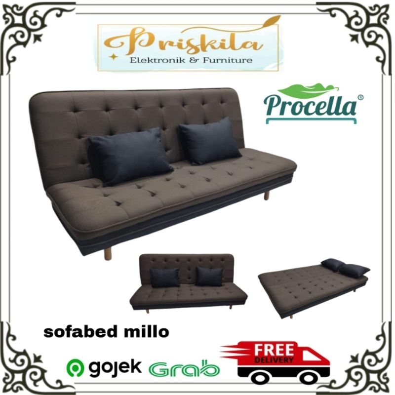 Jual sofa bed millo procella / sofabed procella / sofa minimalis/ sofa ...