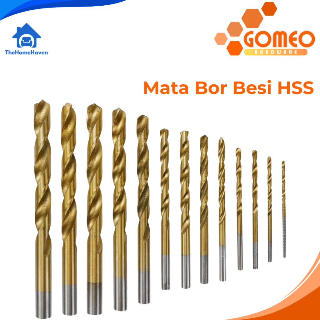 Jual (PCS) GOMEO Mata Bor BESI HSS Kuning Ukuran 2 | 2.5 | 3 | 3.5 | 4 ...