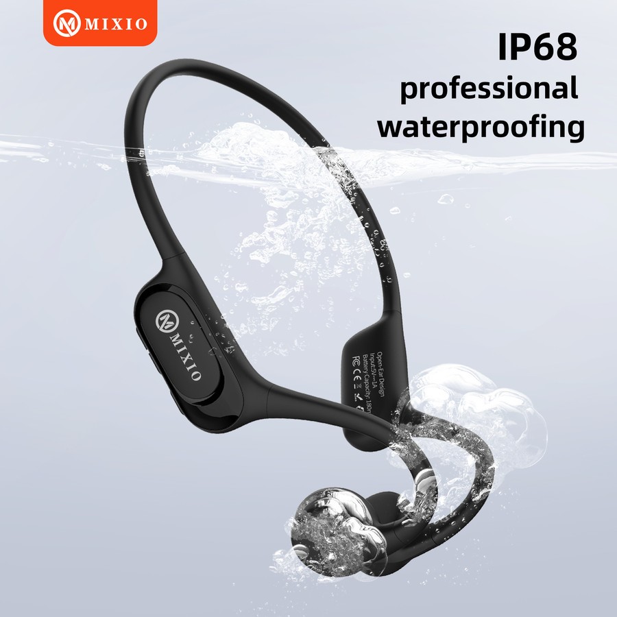 Jual MIXIO MB-08 Bone Conduction IP68 Headset Bluetooth Open Ear Renang ...
