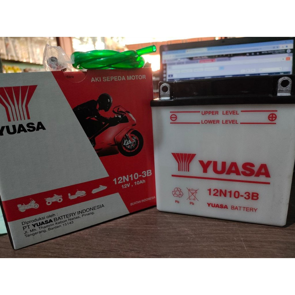 Jual AKI / ACCU YUASA 12N10-3B (12V, 10Ah) | Shopee Indonesia