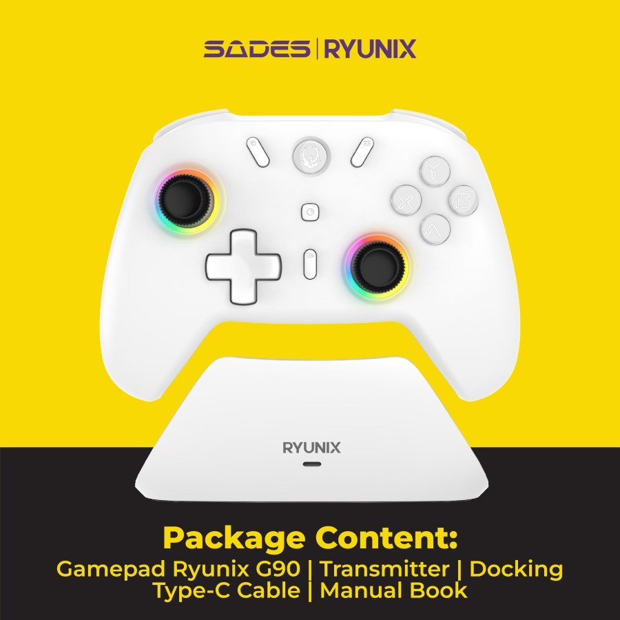 Jual RYUNIX SADES GAMEPAD G90 Hall Effect Tri Mode Gaming Controller | Shopee Indonesia