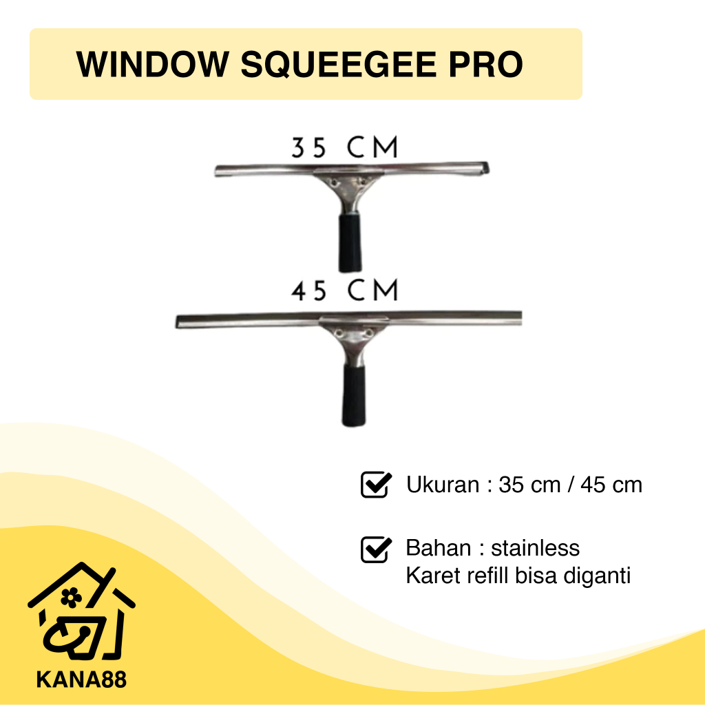 Jual Window Squeegee Profesional Set Stainless Refill Bisa Diganti ...