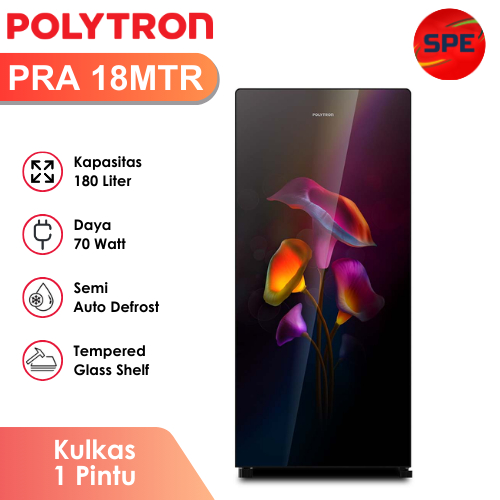 Jual KULKAS 1 PINTU POLYTRON KAPASITAS 180 LITER PRA 18MTR / PRA18MTR ...
