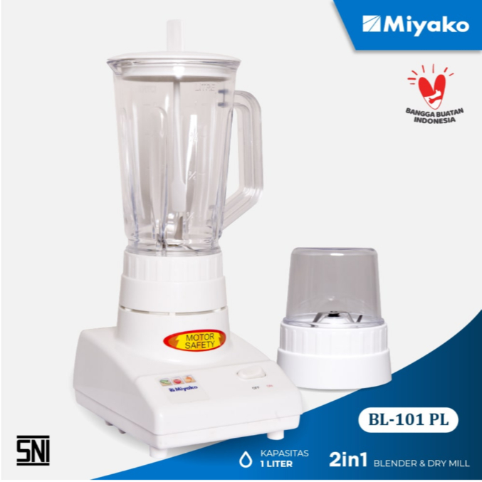 Jual Miyako Blender & Dry Mill BL-101 PL 2in1 1 Liter / BL 102 PL 3in1 ...