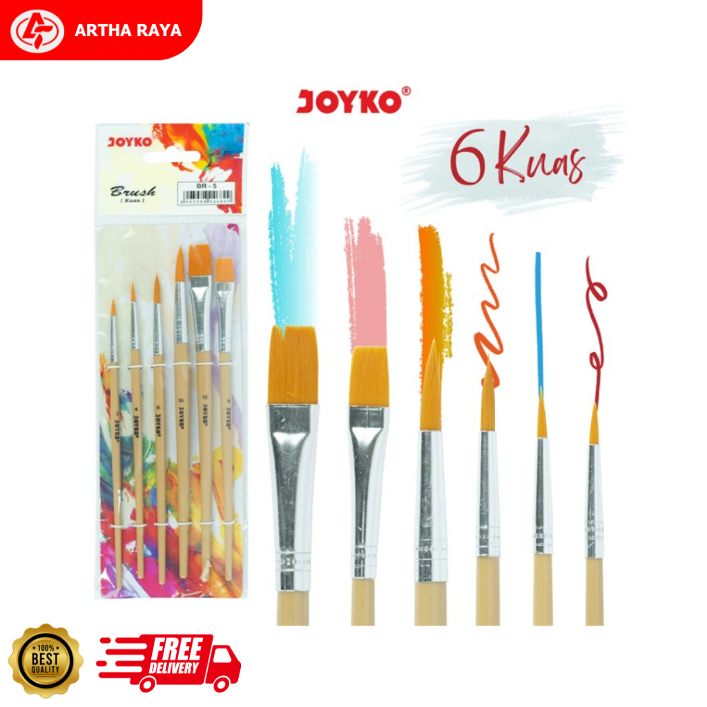 Jual Brush / Kuas Cat Air / Lukis / Acrylic JOYKO BR-5 | Shopee Indonesia
