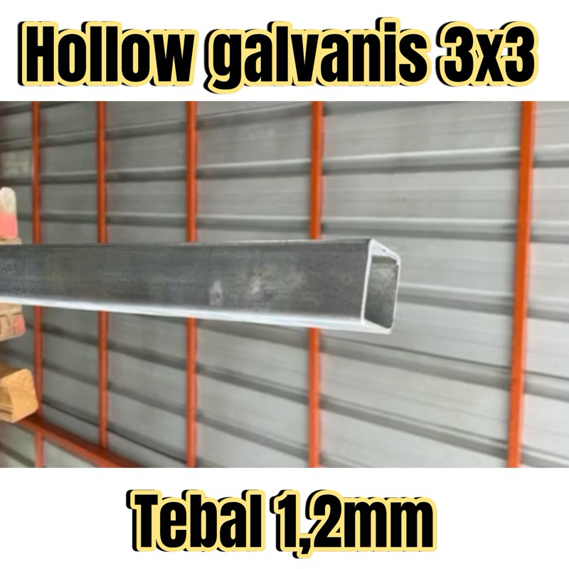 Jual Besi hollow galvanis 3x3 , tebal 1,2mm . ukuran mulai 10cm sampai 100cm | Shopee Indonesia