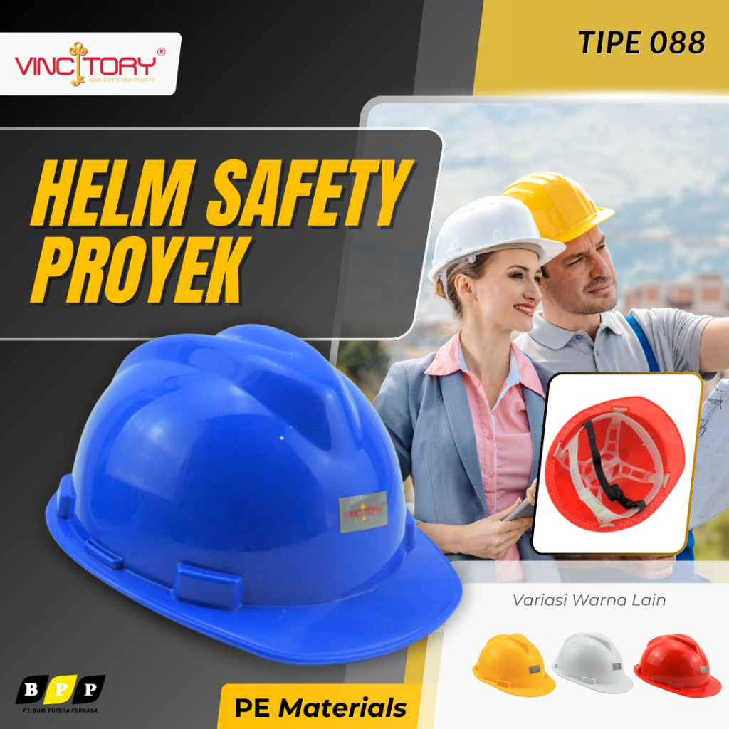 Jual VINCITORY Helm Proyek Safety Kuat Anti Pecah Bahan PE High Quality ...