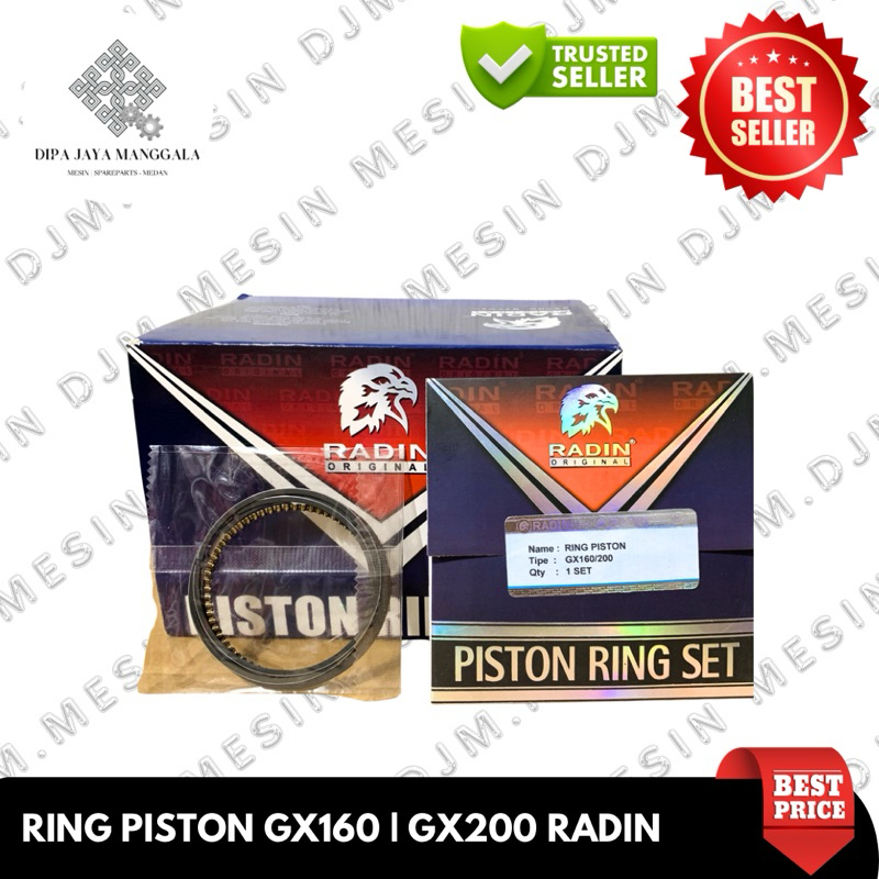 Jual Piston Ring Kit Standart STD Piston Assy Ring Piston Set Mesin Pengerak Gx160 Gx200 Gx220 ...