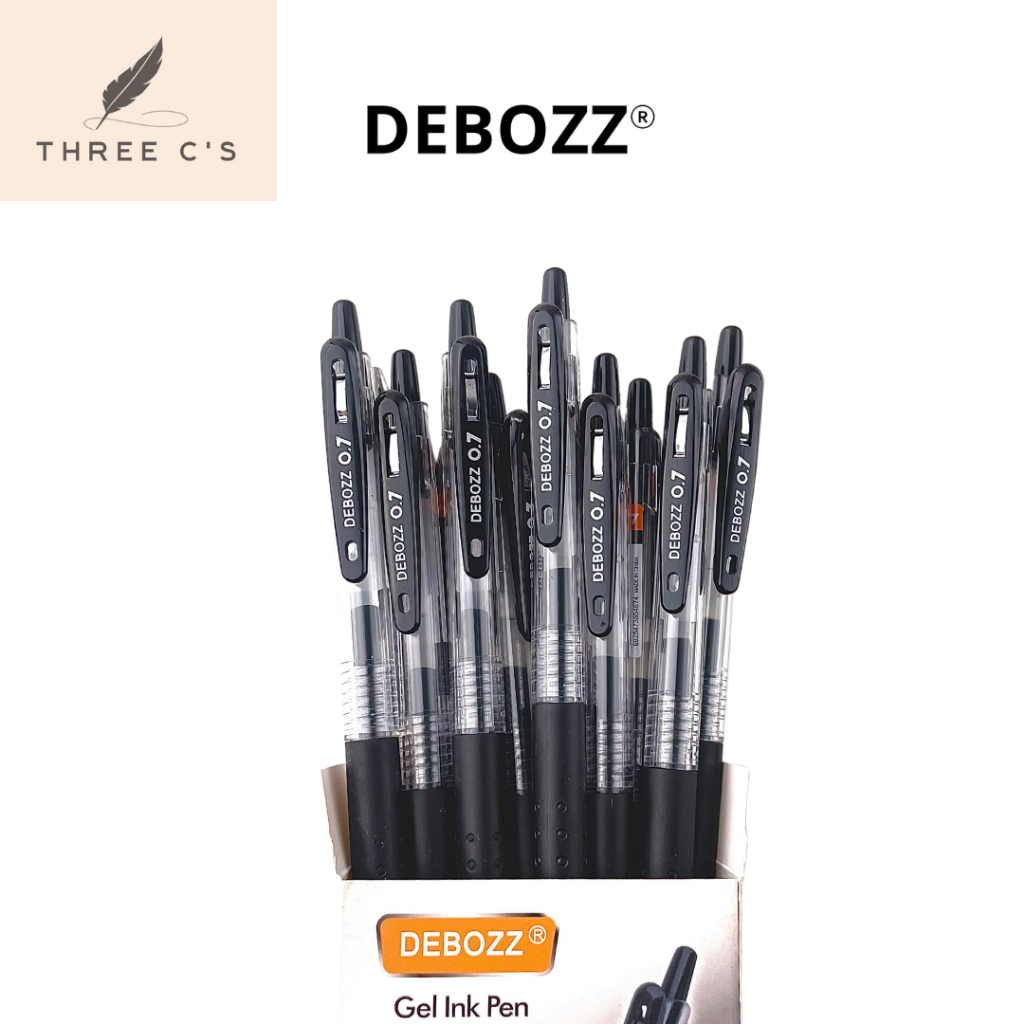 Jual Gel Pen Pulpen Pena Hitam 0.7mm 1 Kotak 12pcs DEBOZZ DB-G07 ...
