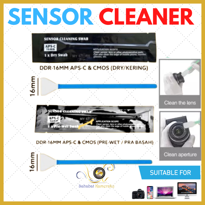 Jual Pembersih Sensor Cleaning Swab Camera APS-C 16mm Swabs Dry & Pre ...