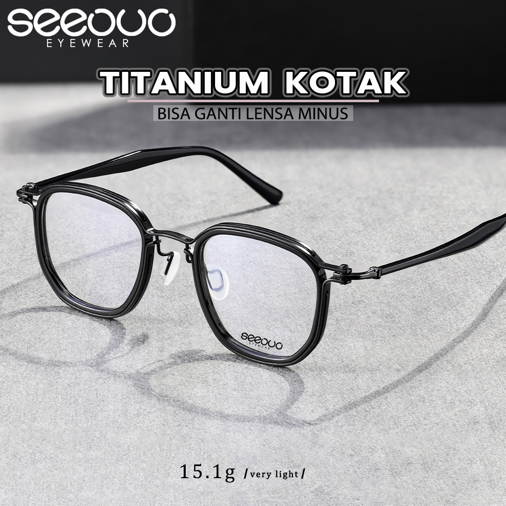 Jual Seeouo Kacamata Plano Lens Retro Classic Fashion Pria Wanita Kekinian Bisa Minus Bahan ...