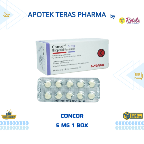 Jual CONCOR 5MG 10 BLISTER 100 TABLET | Shopee Indonesia