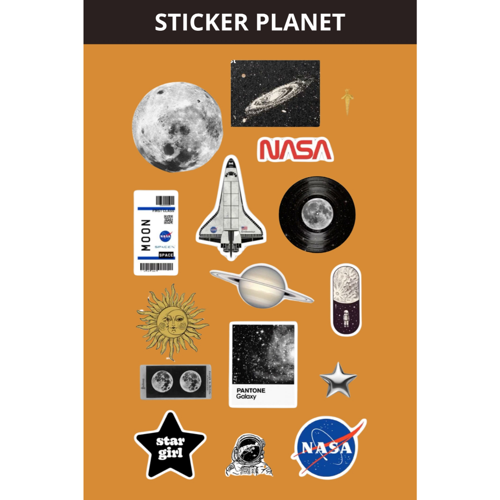 Jual Sticker Planet NASA Custom Non Cutting 10x15cm - Sticker Aesthetic ...
