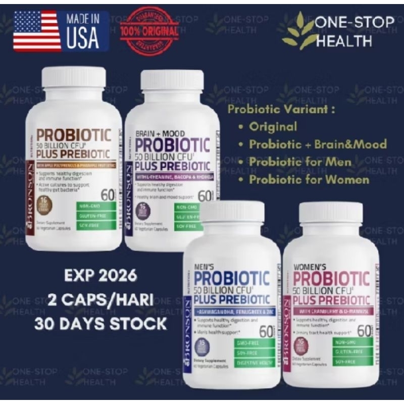 Jual Bronson Probiotic + probiotic 50 billion CFU 60 vegetarian capsule ...