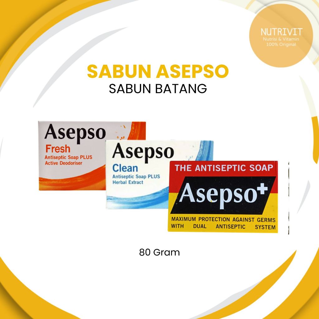 Jual SABUN ASEPSO FRESH / ANTISEPTIC / CLEAN 80 GR | Shopee Indonesia