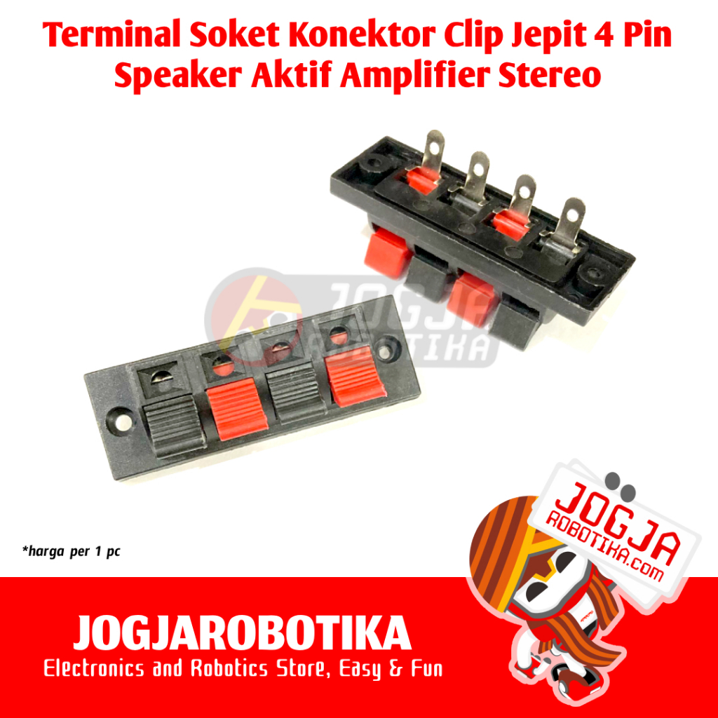 Jual Terminal Soket Konektor Clip Jepit 4 pin Speaker Aktif Amplifier ...
