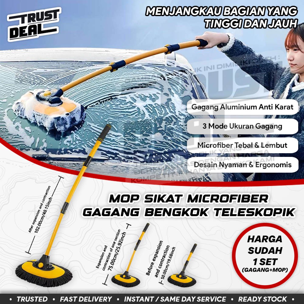 Jual Lap Sikat Mobil Telescopic Microfiber Alat Bantu Cuci Atap Mobil ...