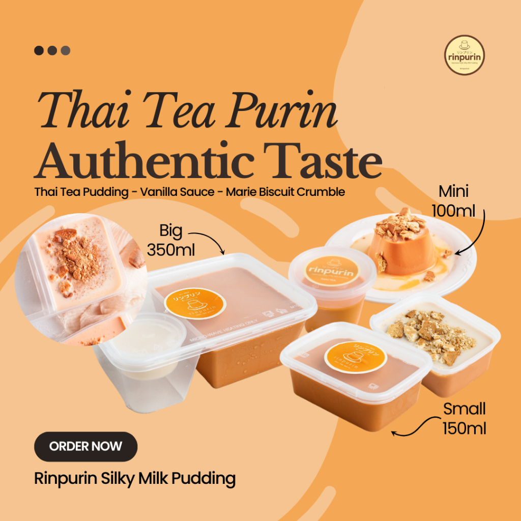 Jual THAI TEA PURIN - Rinpurin Silky Milk Pudding Susu Jepang - Marie Biscuit | Shopee Indonesia