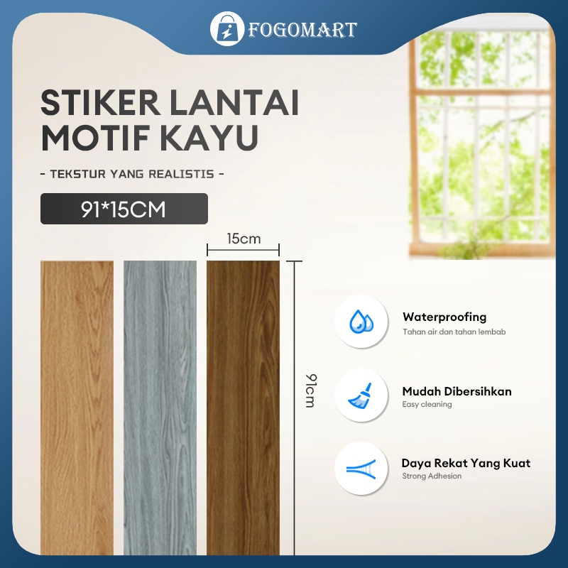 Jual Lantai Vinyl Kayu Stiker 91*15cm Lebih Tebal Perekat Vinyil Lantai ...