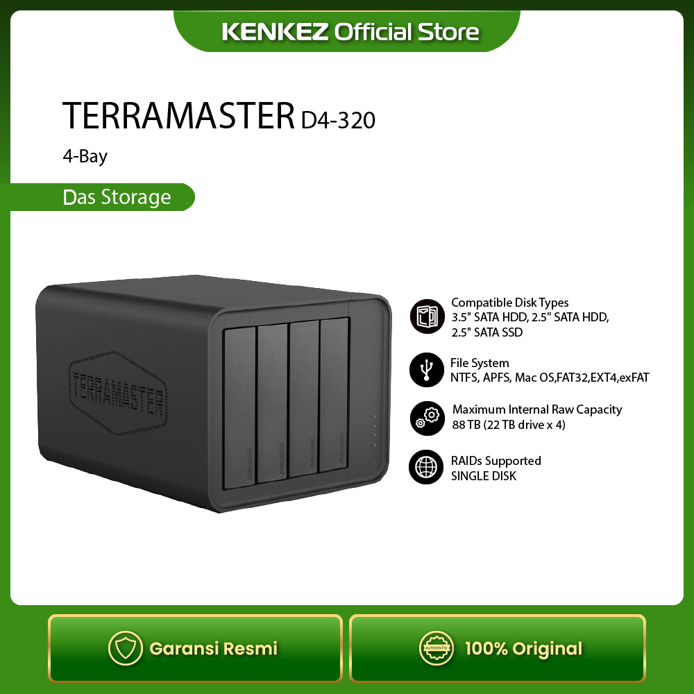 Jual TerraMaster D4-320 Das Barebone 4-Bay Desktop Das Storage | Shopee ...