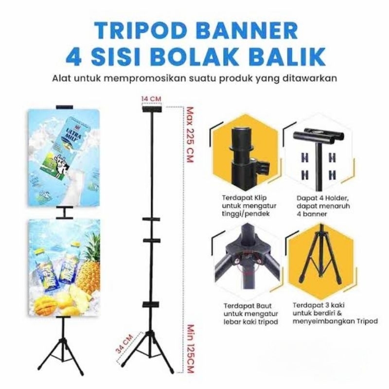 Jual TRIPOD BANNER 4 SISI BOLAK BALIK ATAS BAWAH TRIPOD BANNER DOUBLE ...