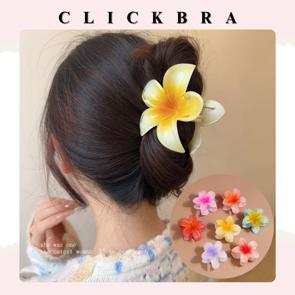 Jual CLICKBRA | JP1815 Jepit Rambut Model Bunga Kamboja Akrilik Aksesoris Rambut Gaya Korea ...