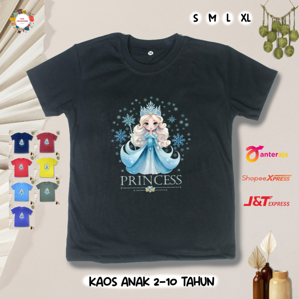 Jual Kaos Anak Kartun Perempuan Princess 02 Umur 2-10 Tahun LAJA / Kaos ...