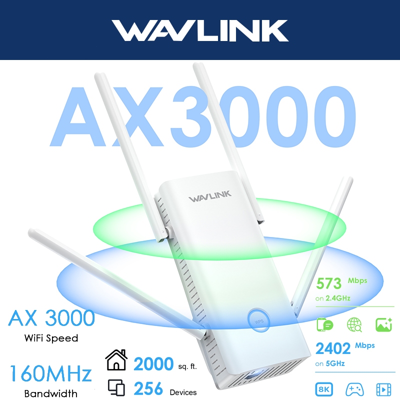 Jual WAVLINK AX3000 Penguat WiFi Dual Band Wi-Fi 6 Penguat WiFi Repeater/AP/Router dengan Antena ...