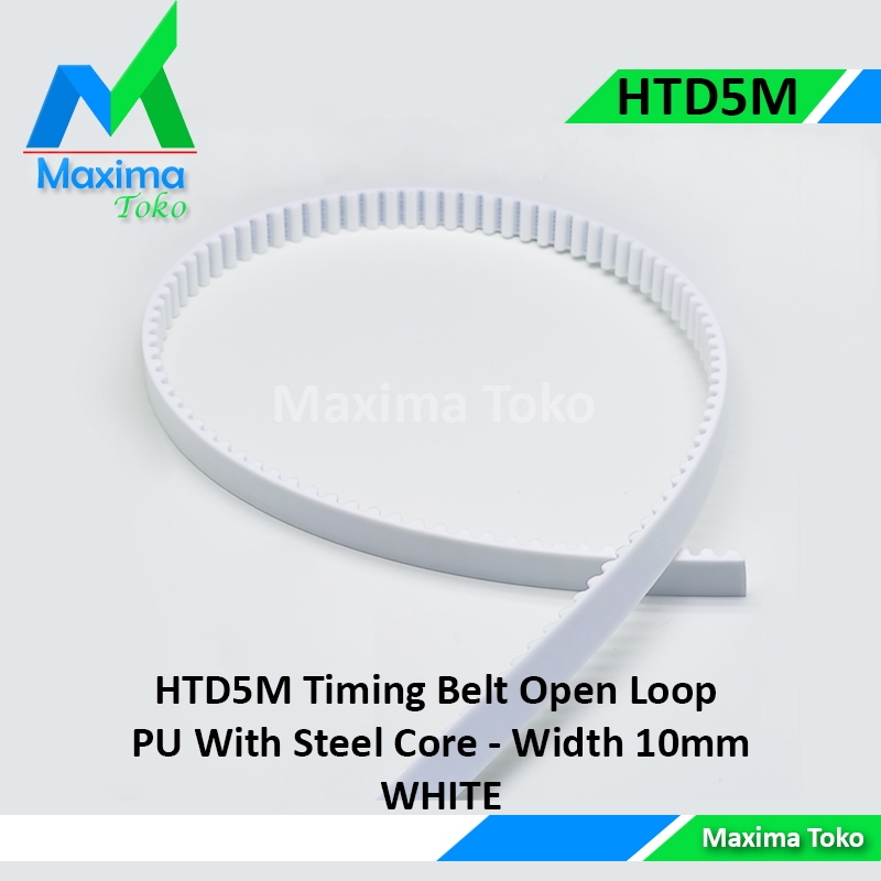 Jual HTD5M Timing Belt Open Loop Lebar 10mm PU Polyurethane Steel Core Pitch 5mm PUTIH | Shopee ...