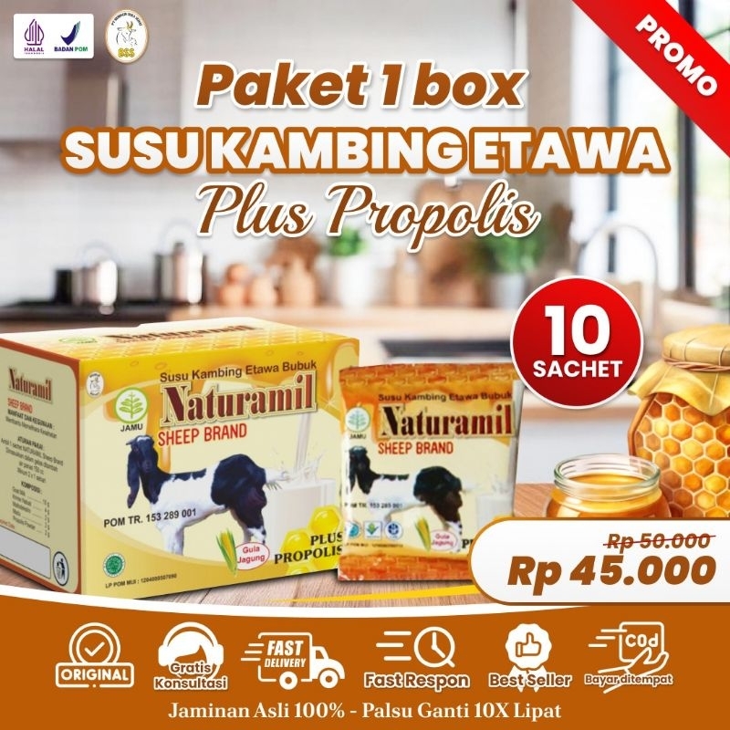 Jual Naturamil Susu Kambing Etawa Bubuk dengan Propolis - Sehat, Lezat ...