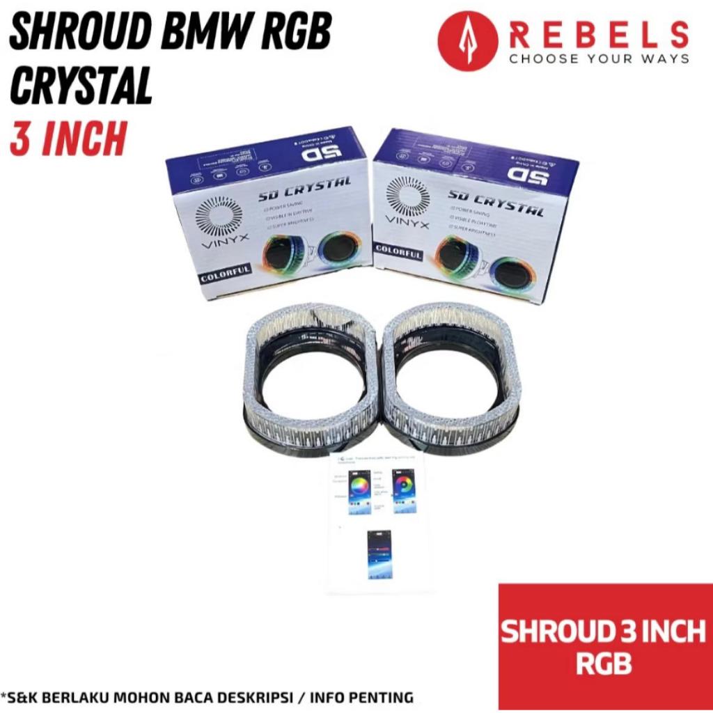Jual Shroud RGB 5D Glory Crystal 3 Inch RING BMW Merk Vinyx Bluetooth ...