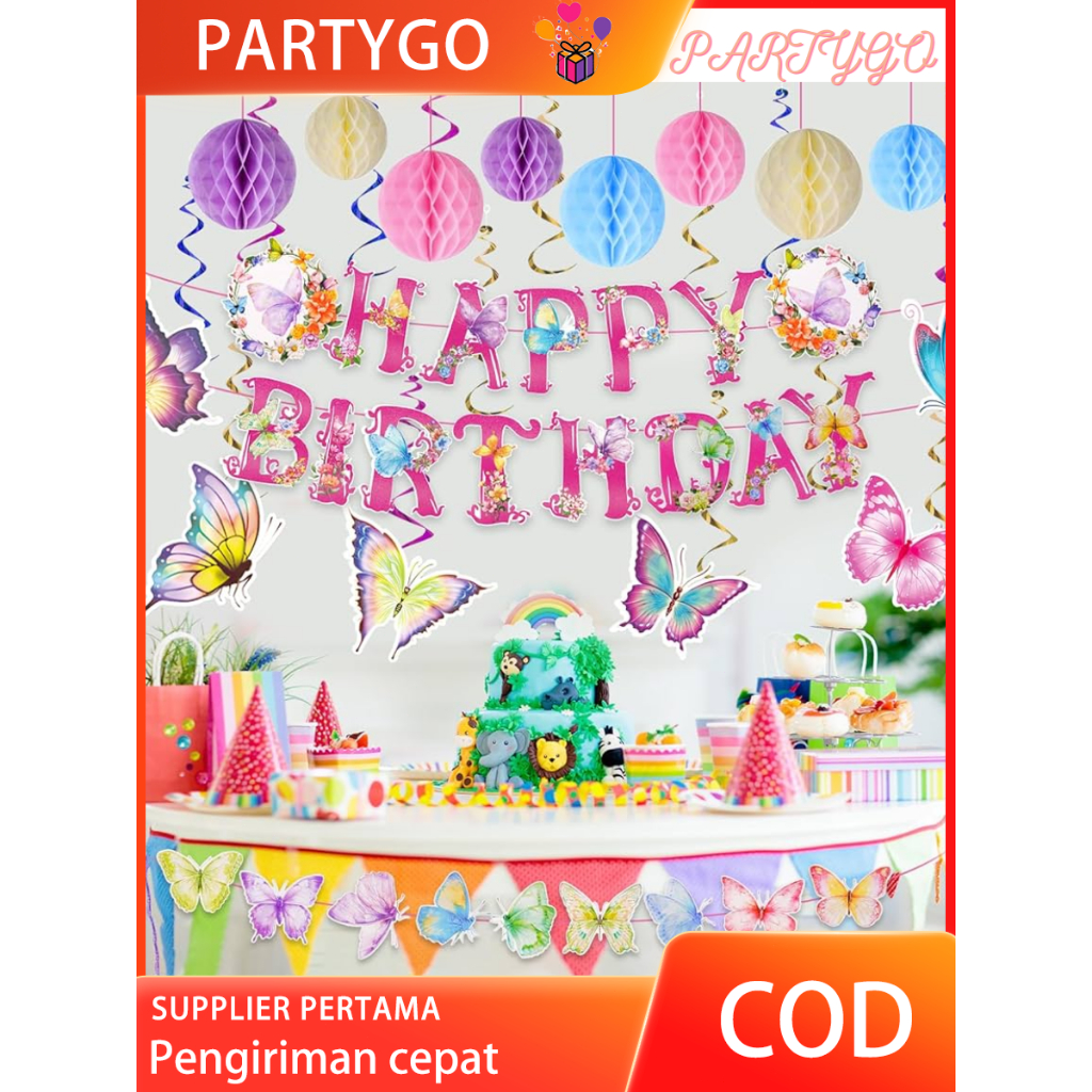 Jual Banner Happy Birthday Animasi (HelloKitty, Labubu, Princess ...
