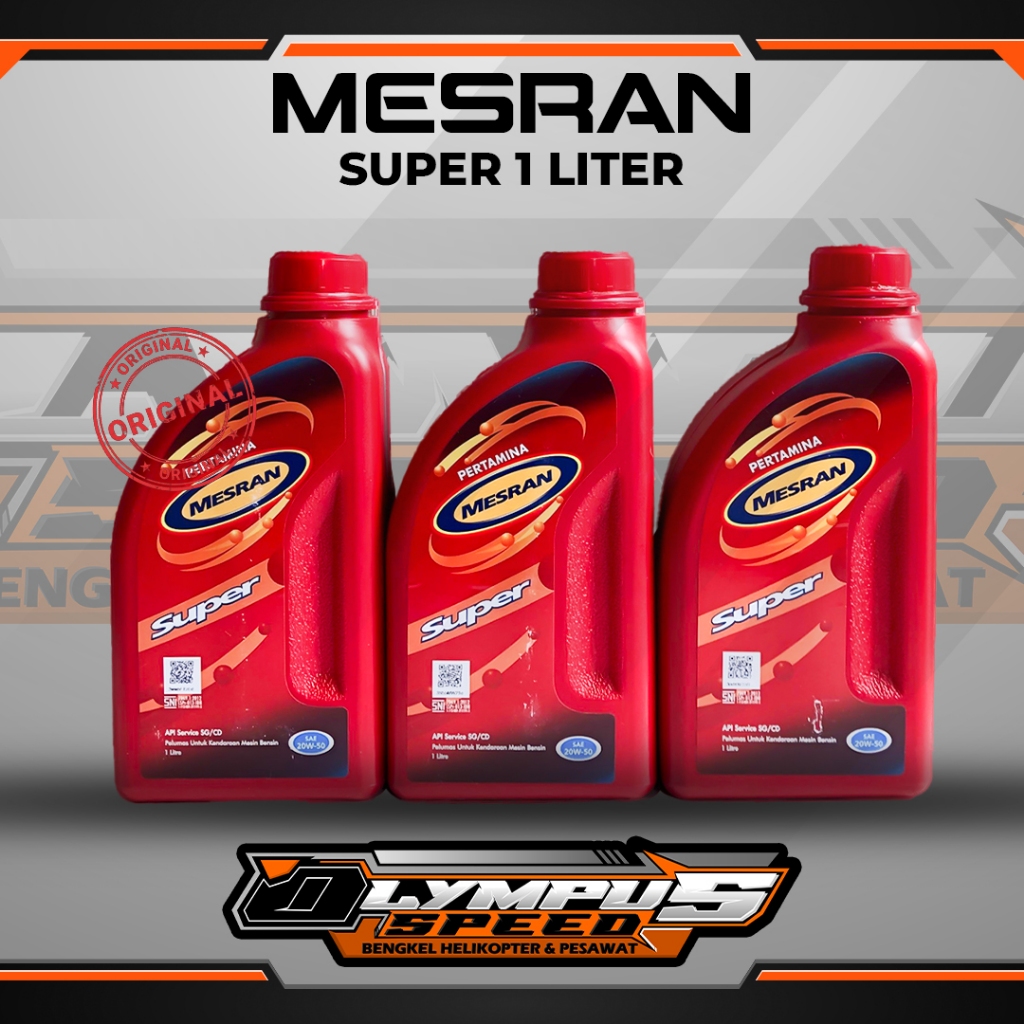 Jual OLI MESIN PERTAMINA MESRAN SUPER 20W-50 OIL 1000ML / 1 LITER ...