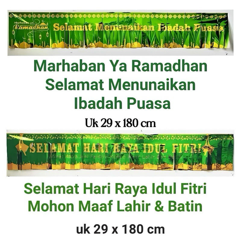 Jual Banner Selamat Hari Raya Idul Fitri Bulan Puasa Trial Foil ...