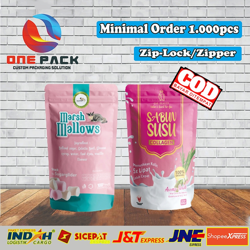 Jual 1.000 PCS - STANDING POUCH CUSTOM PAKAI ZIPLOCK KEMASAN MAKANAN ...