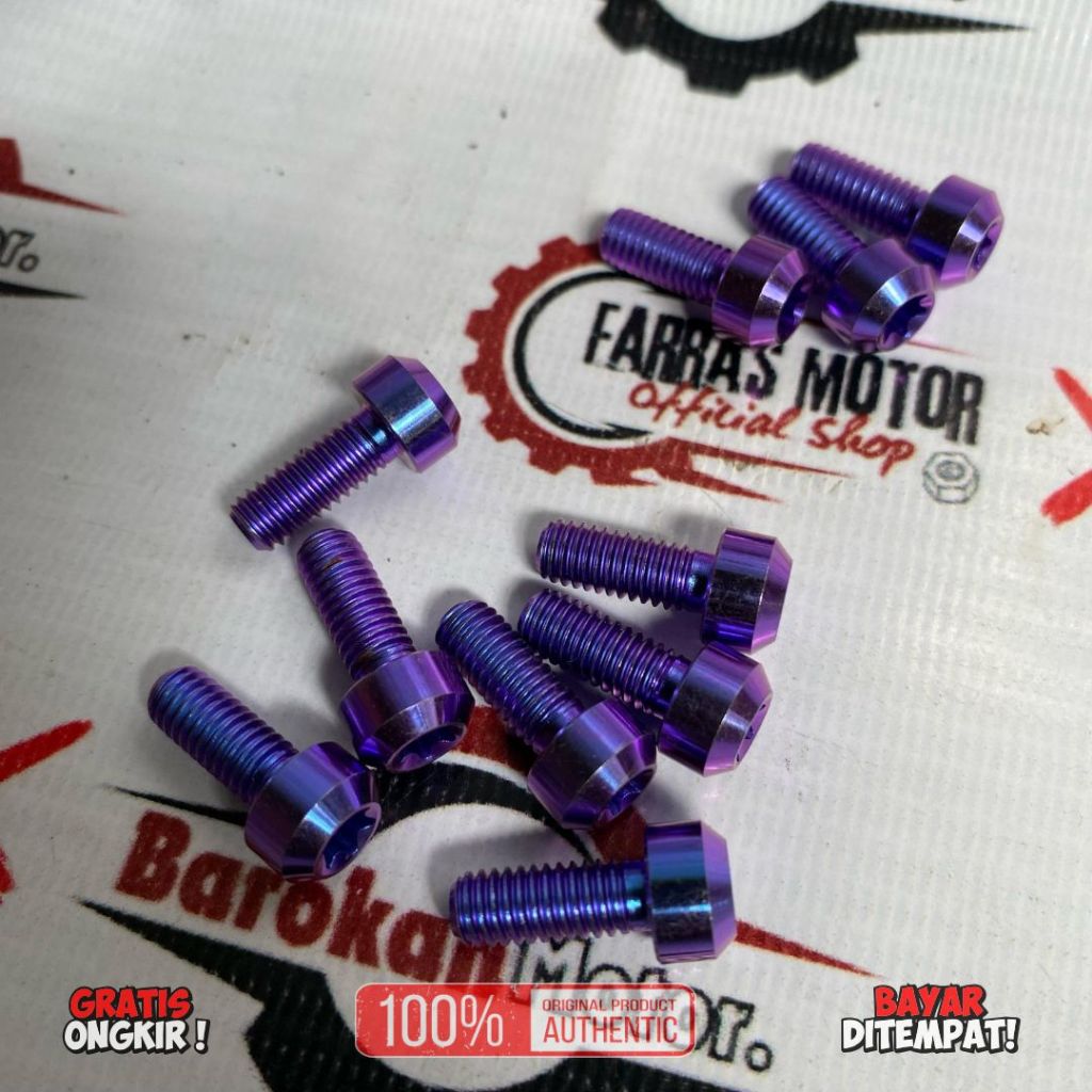 Jual BAUT TITANIUM M 6X15 DRAT 10 MODEL SMALL HEAD ORIGINAL VIETNAM | Shopee Indonesia