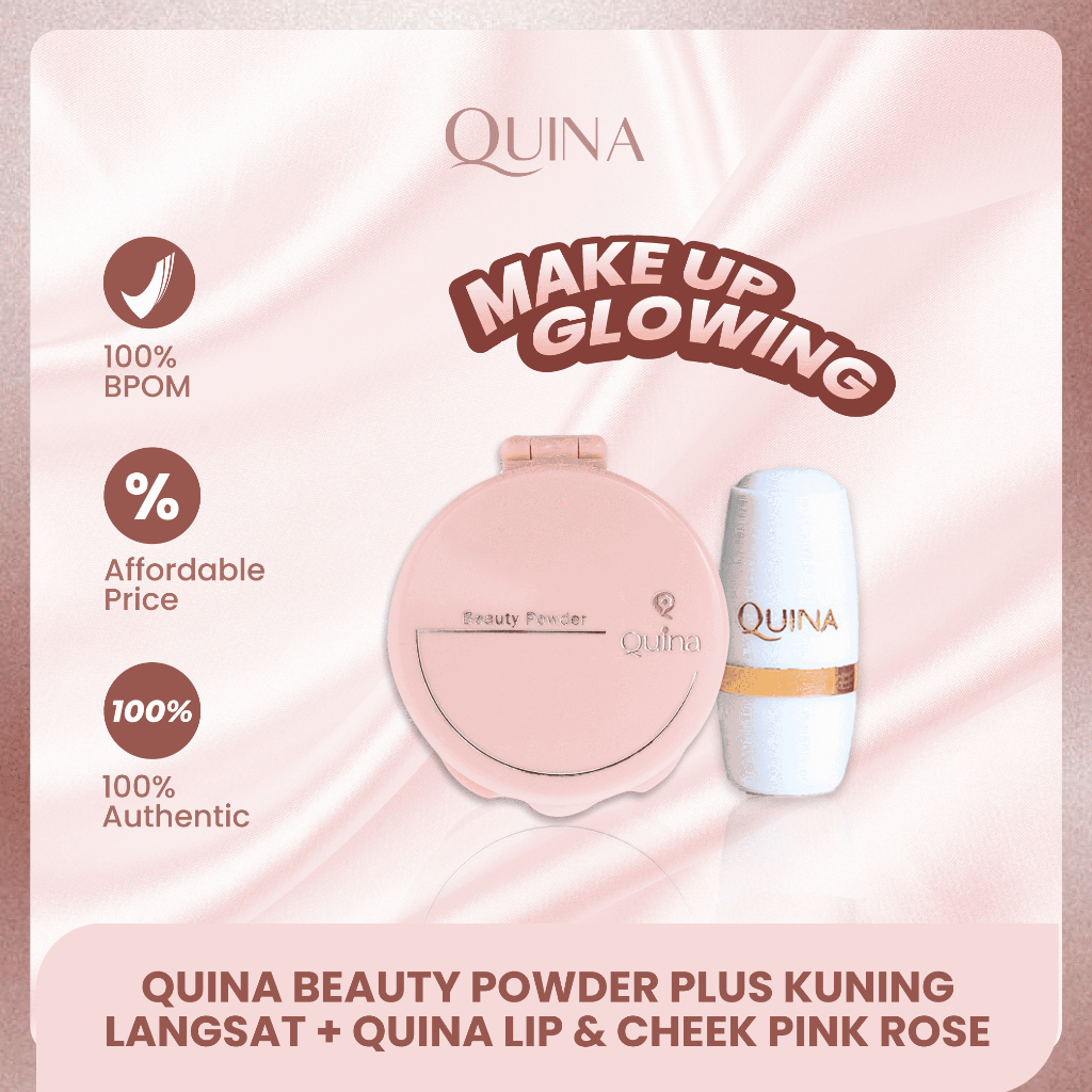 Jual Quina Beauty Powder Kuning Langsat Plus + Lip and Cheek | Shopee ...