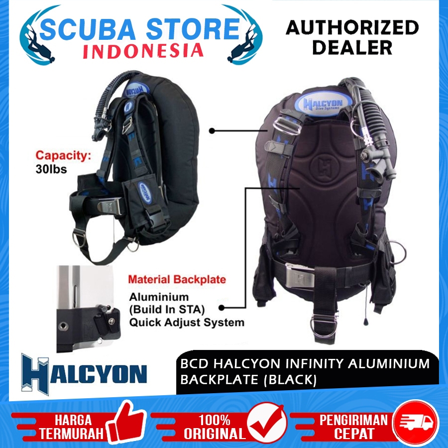 Jual BCD Halcyon Infinity Aluminium Backplate 30Lb BC Buoyancy Technical Scuba Diving Pelampung ...